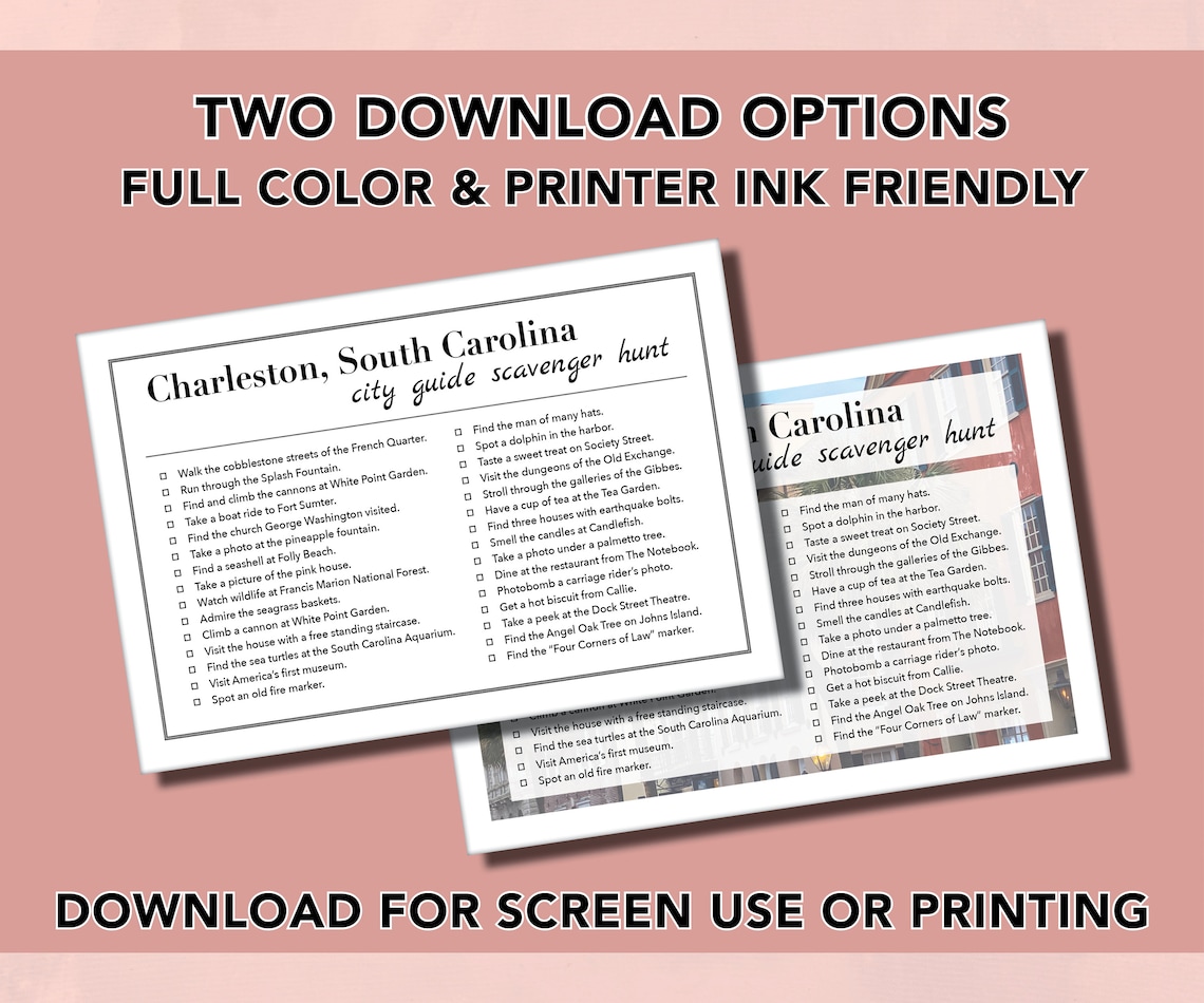 Charleston, SC - City Guide Scavenger Hunt - Fun Activity for Family ...