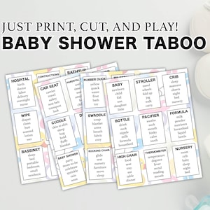Baby Shower Taboo Card Game - Printable Shower Fun for Family, Friends ...