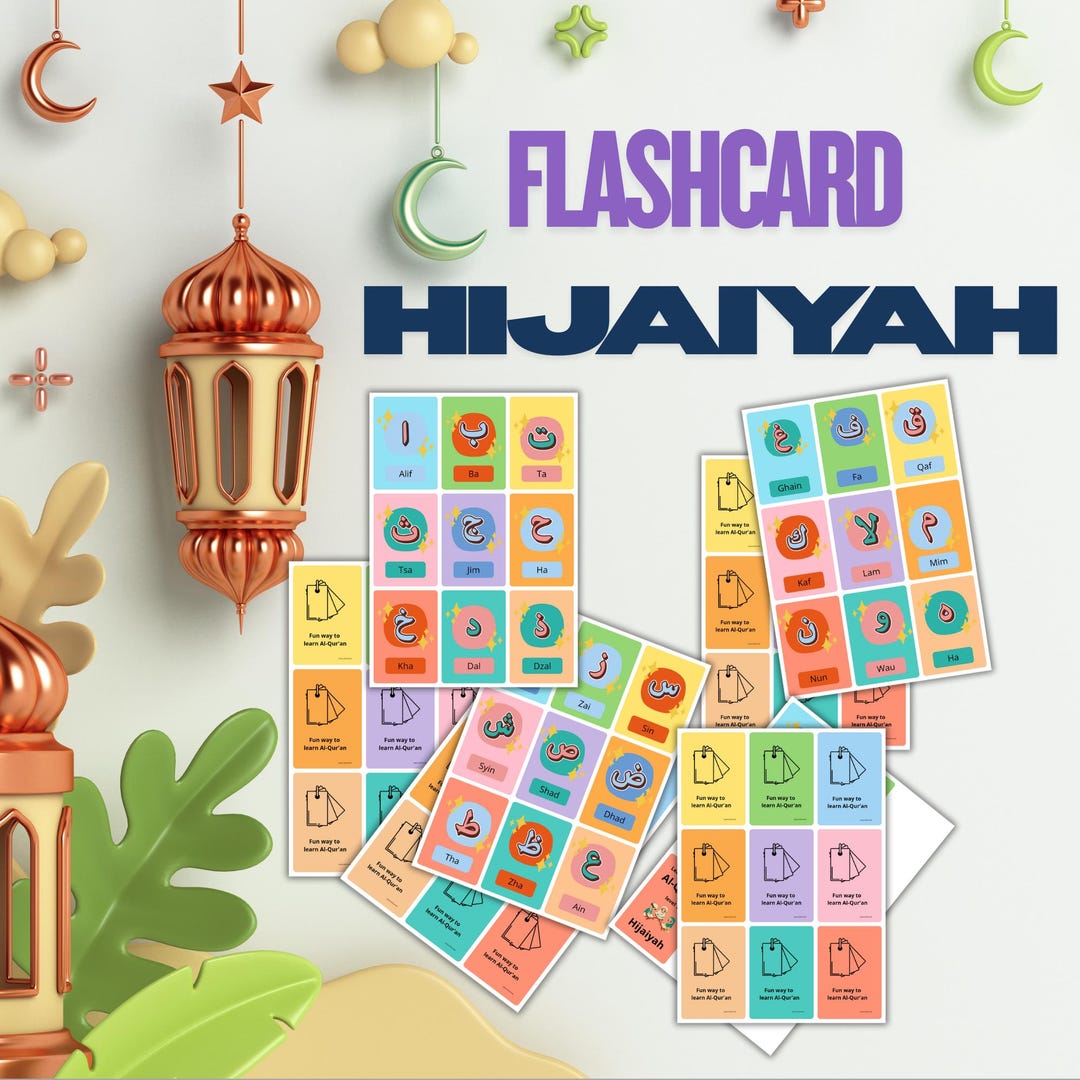 Arabic Hijaiyah Flashcards for Kids | Islamic Learning Printable PDF ...
