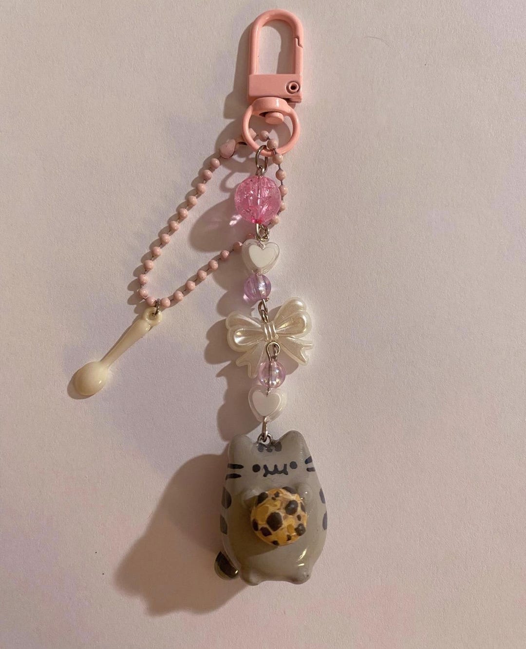 Pusheen the Cat Keychain Clay Figure Phone Charm Handmade Tumblr Gift ...