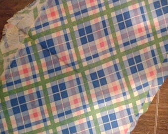 1950s Vintage Flour Sack Material With Blue and Brown Lute Pattern - Etsy