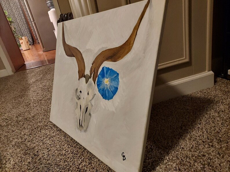 Georgia O'keeffe Skull Oil Painting - Etsy
