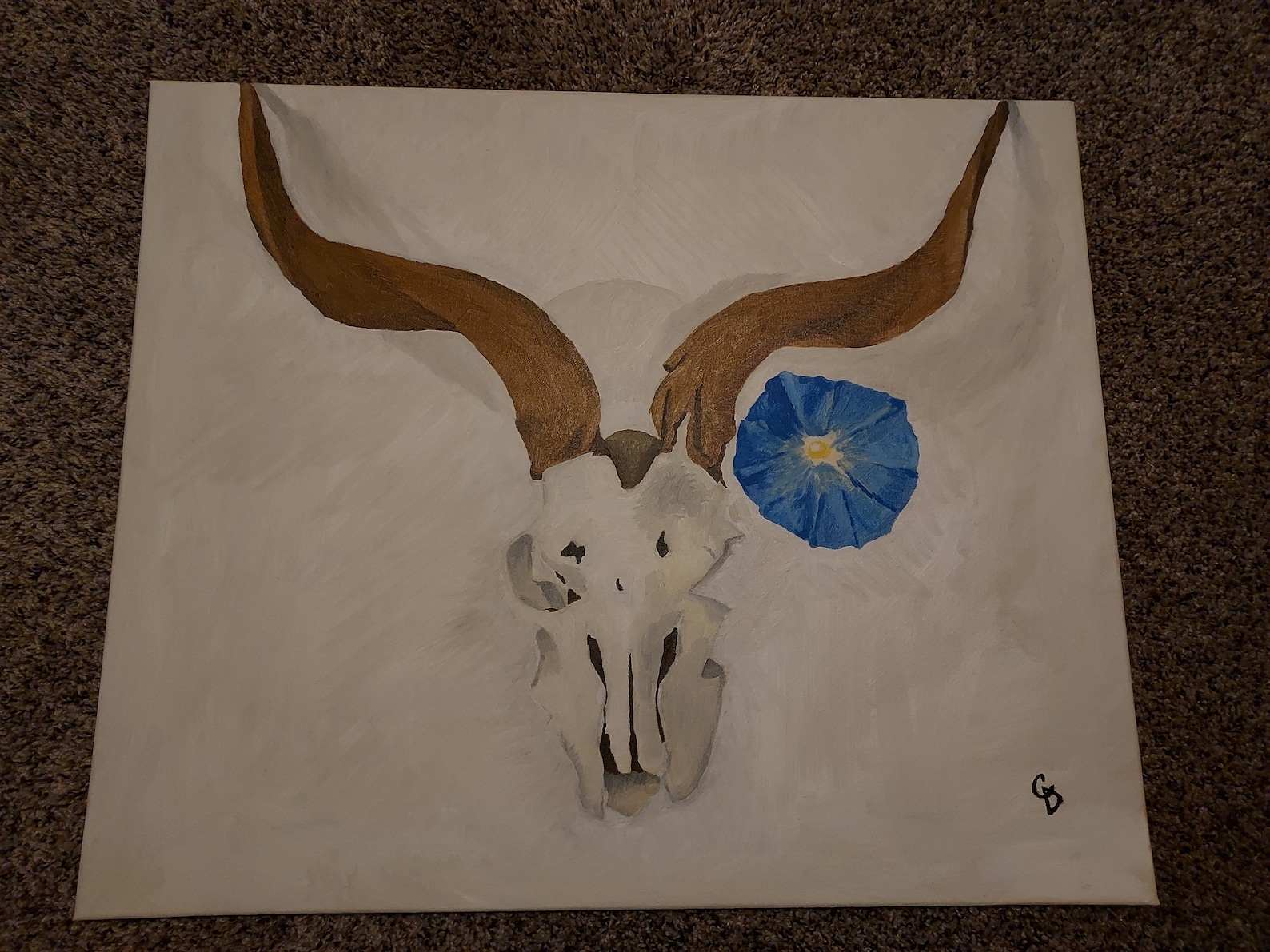 Georgia O'keeffe Skull Oil Painting - Etsy
