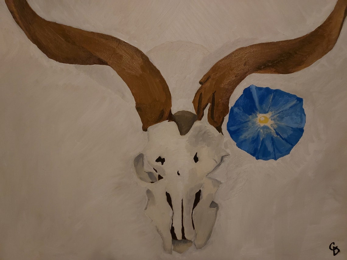 Georgia O'keeffe Skull Oil Painting - Etsy