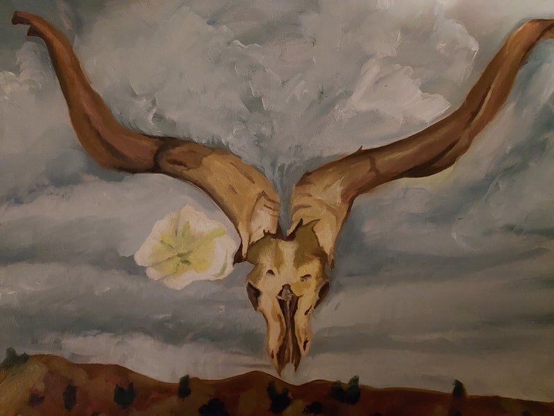Georgia O'keeffe Skull Painting - Etsy