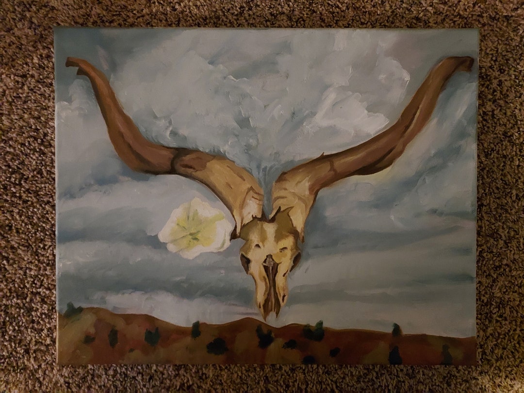 Georgia O'keeffe Skull Painting - Etsy