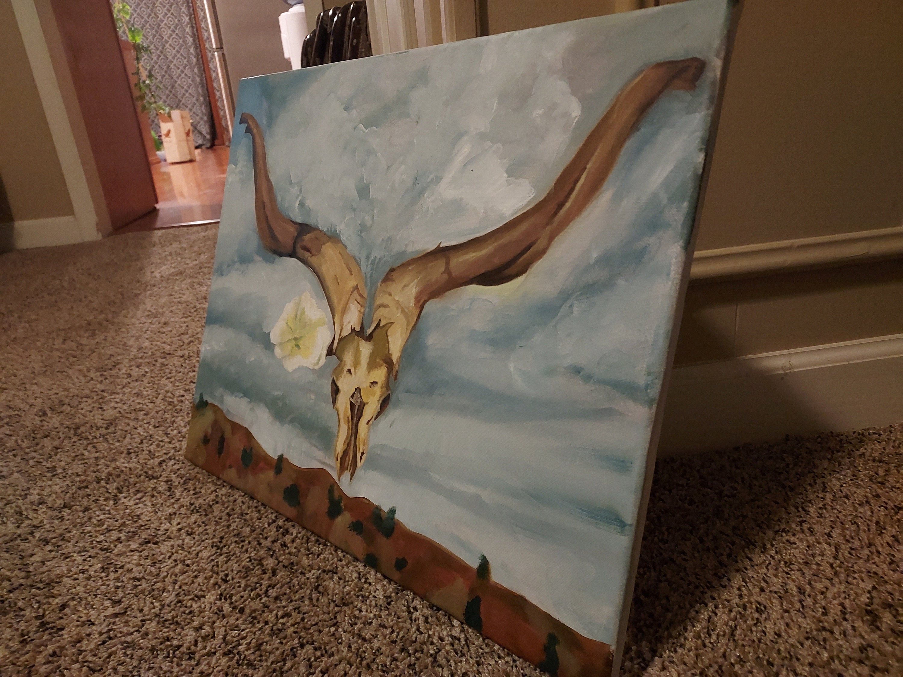 Georgia O'keeffe Skull Painting - Etsy