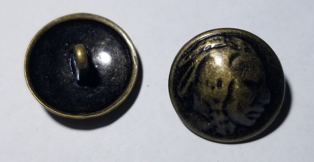 Indian Head Buttons in Antique Brass for Pea Coats Military - Etsy UK