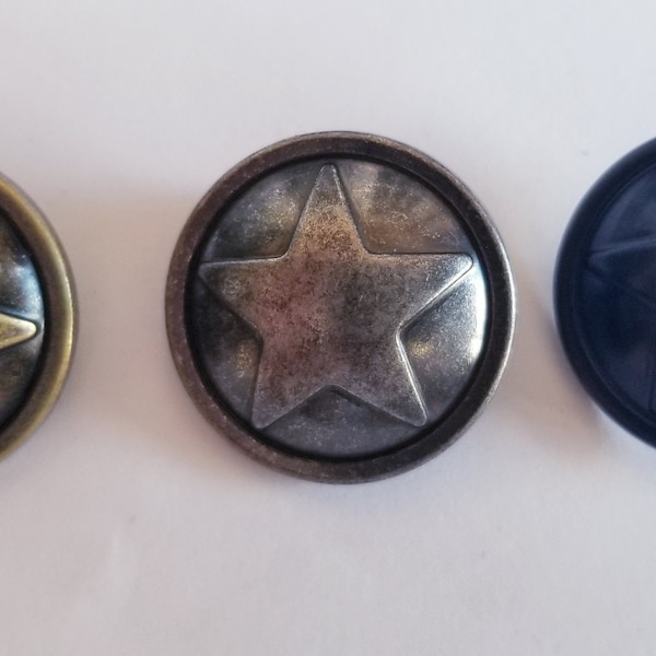 Star Metal Buttons - Etsy