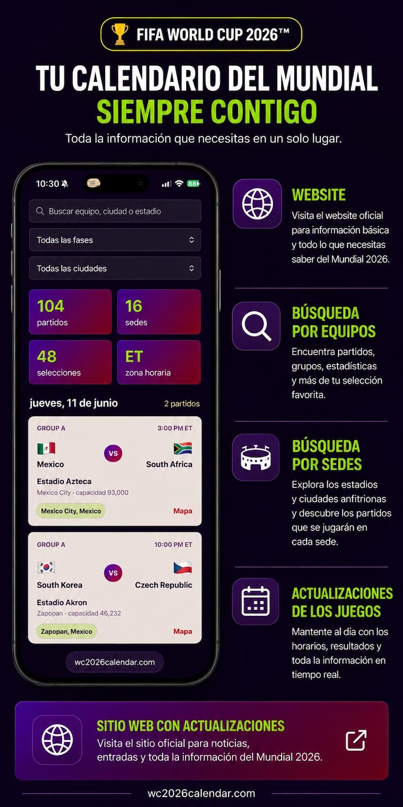 FIFA World Cup 2026 iPhone Calendar | Automatic Schedule Updates ...