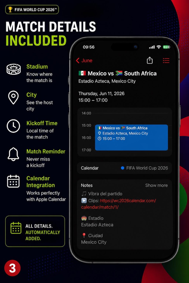 FIFA World Cup 2026 iPhone Calendar | Automatic Schedule Updates ...