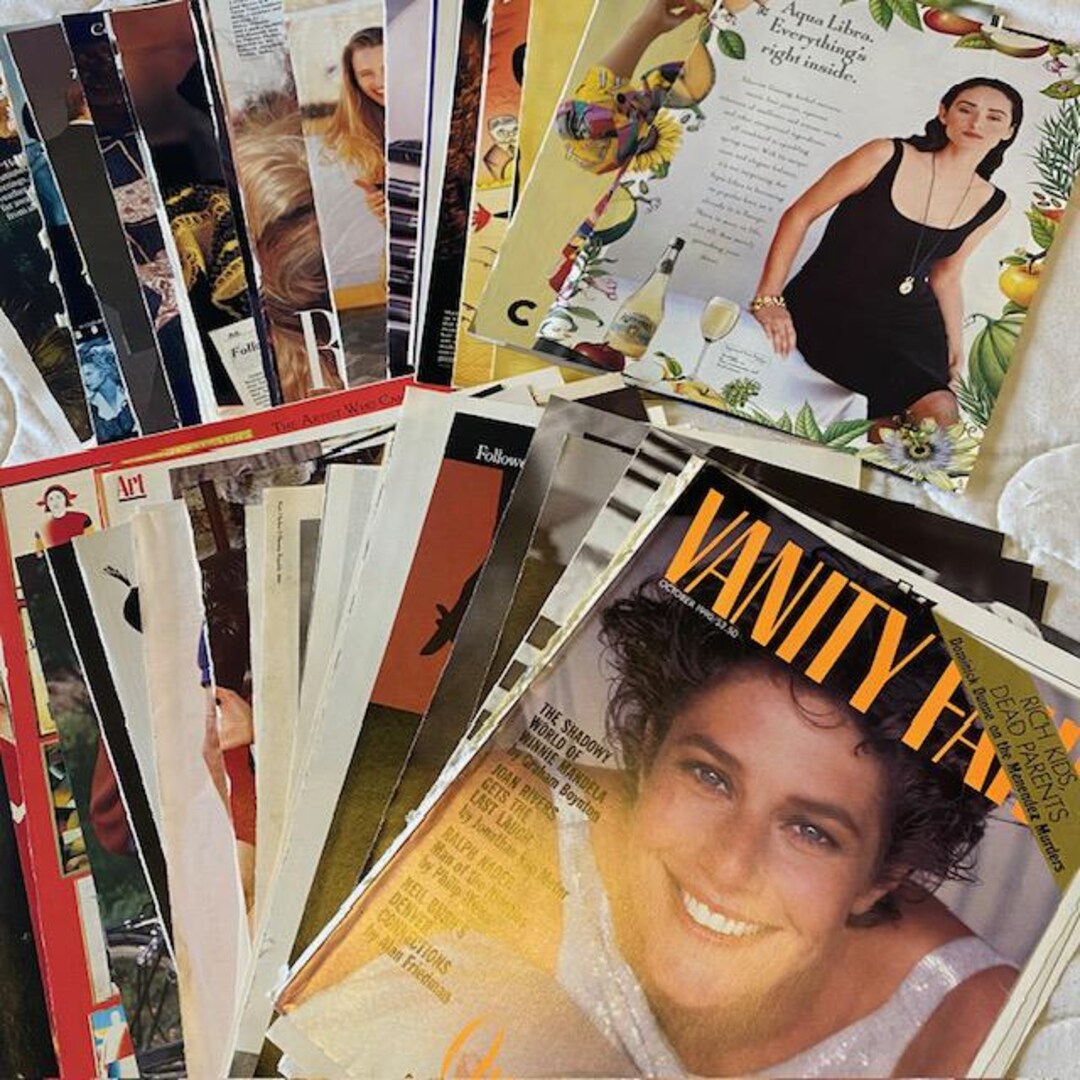 100 Pages From 1990-92 Vanity Fair Magazines ~ Great for Collages, Junk ...