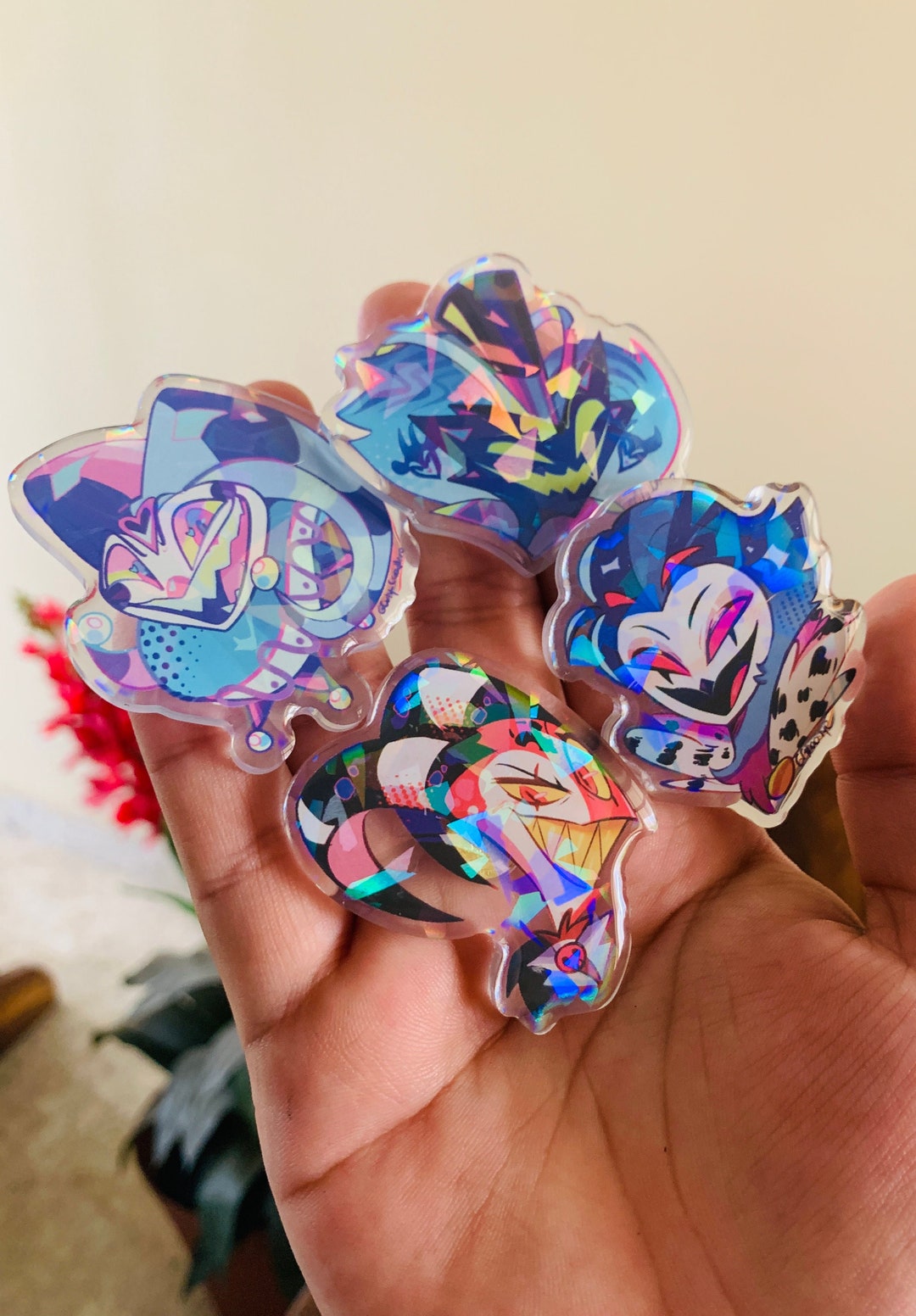 Asmadeus , Fizzarolli , Stolas & Blitzo Helluva Boss Acrylic Pin // Pin ...