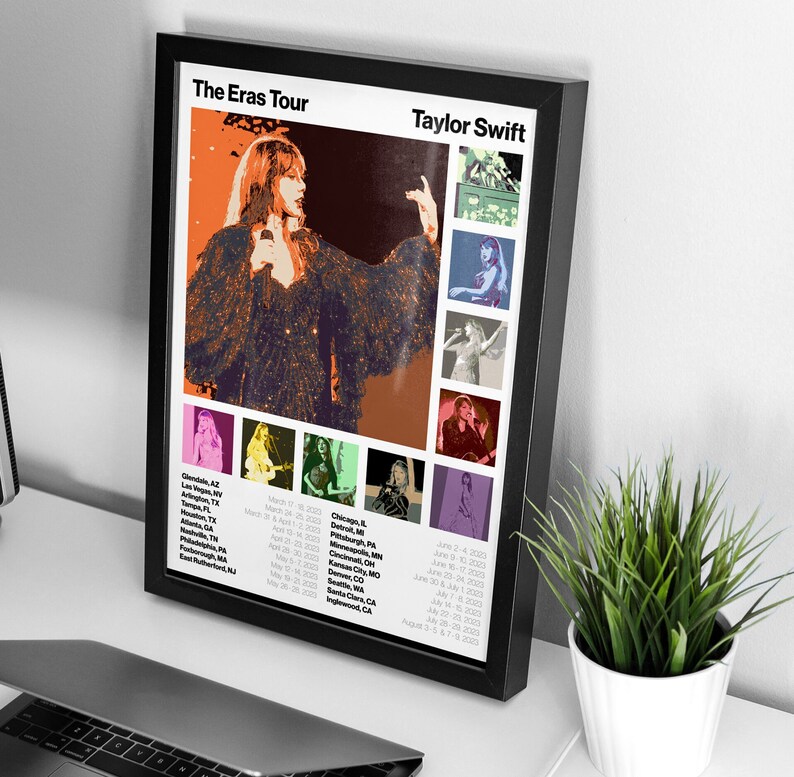 Taylor Swift the Eras Tour US Poster, Cities and Dates, 18x24 Digital ...