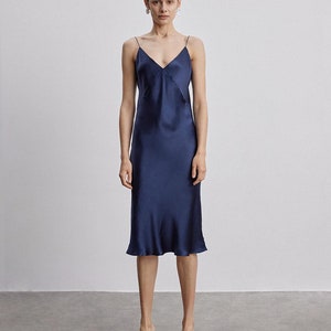 Contemporary Midi Silk Slip Dress A-15 - Etsy