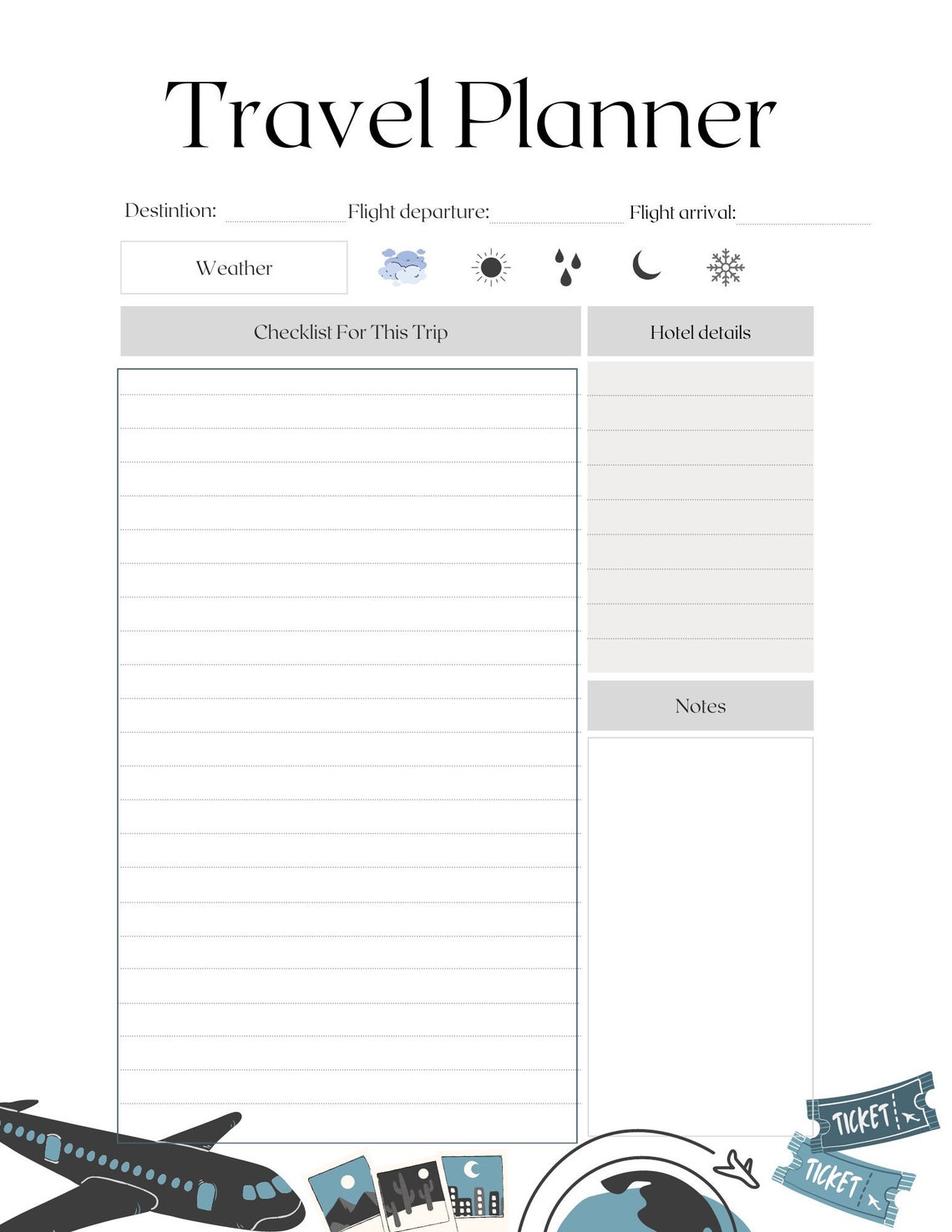 Travel Planner, Simplistic and Cute, Stress Free Vacation, Stay ...
