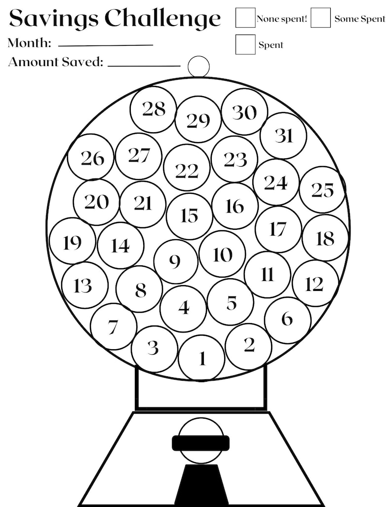 No Spending Challenge, Save Money Challenge, Get Back on Track, Cute ...