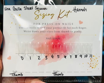 Nail Sizing Kit , Custom Press on Nail Sizing Kit , Full Cover Blank ...