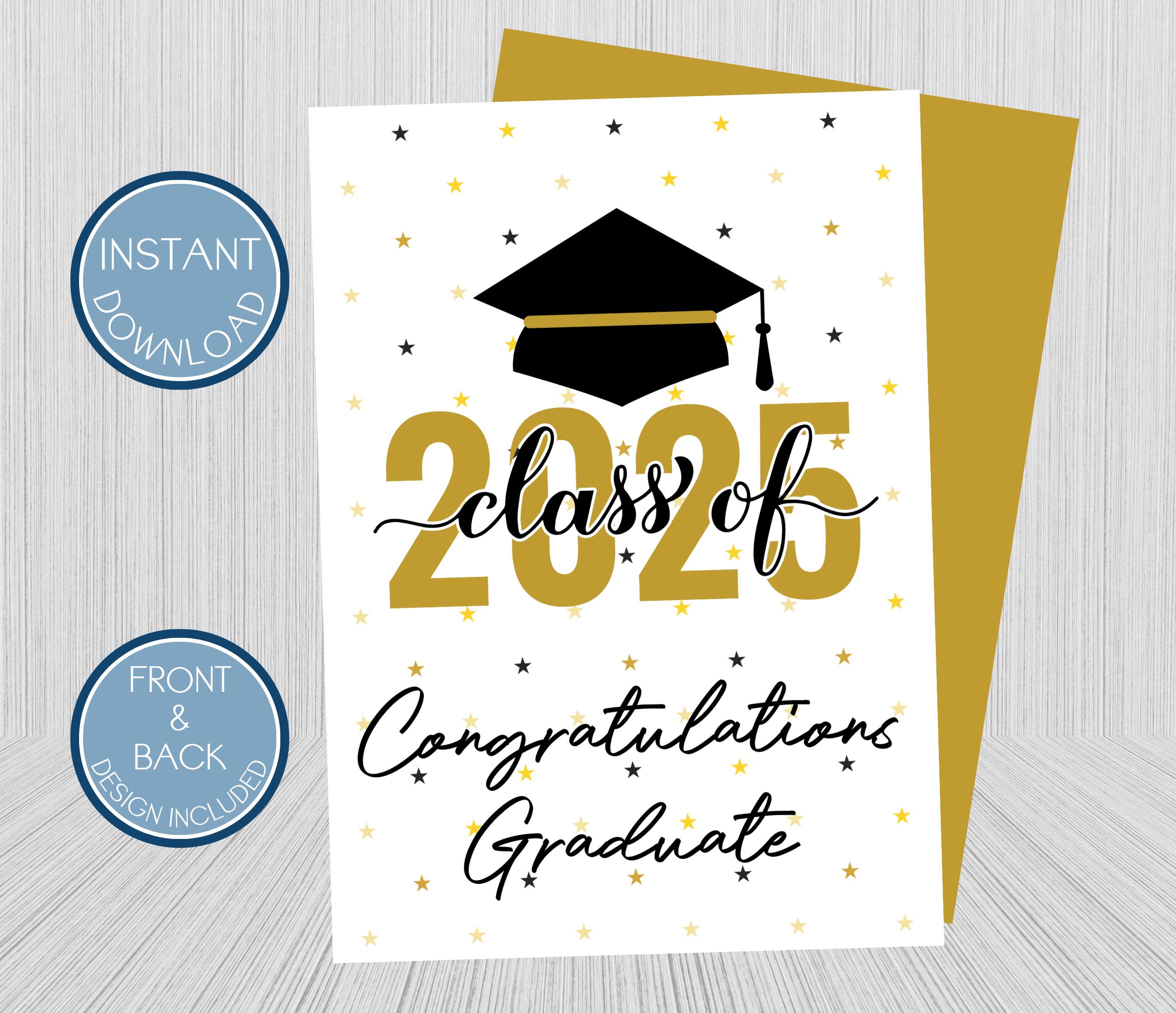 Printable Graduation Card, Congratulations Graduate, Folding Graduation ...
