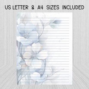 Printable Floral Stationery, Printable Writing Paper, Stationery Paper ...