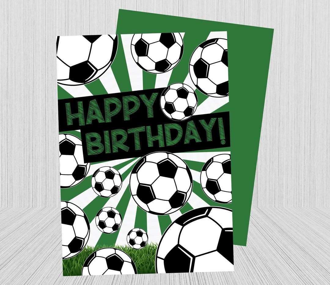 Printable Birthday Card, Soccer Birthday Card, Sports Card for Kids ...
