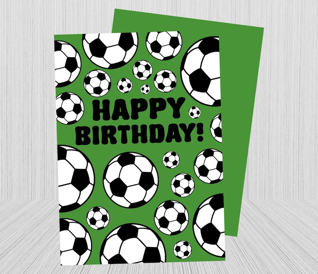 Printable Birthday Card, Soccer Birthday Card, Sports Card for Kids ...