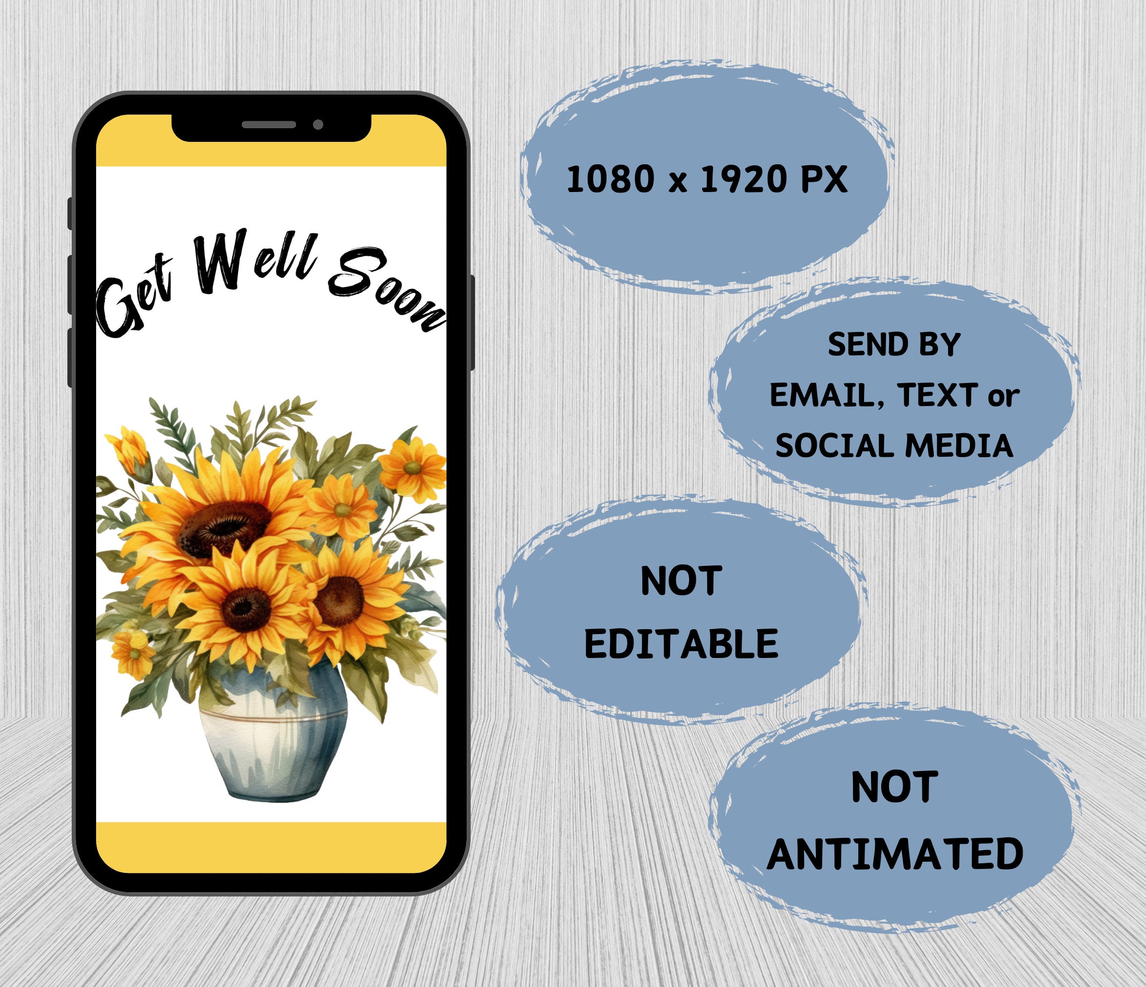Electronic Card, Get Well Soon E-card, Get Well Soon Card, Instant ...