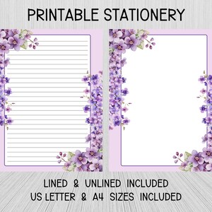 Printable Floral Stationery, Printable Writing Paper, Stationery Paper ...