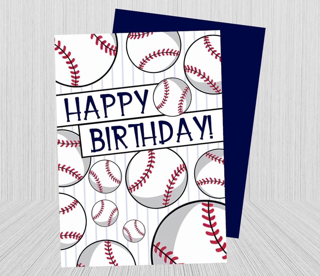 Printable Baseball Birthday Card, Baseball Birthday Party, Sports ...
