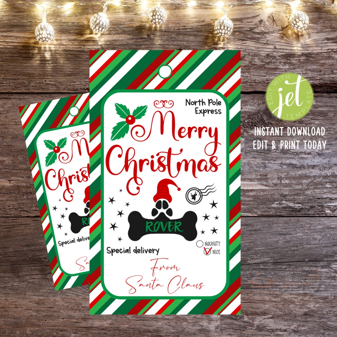 Editable Christmas Gift Tag DIY Christmas Tag Christmas Hang - Etsy
