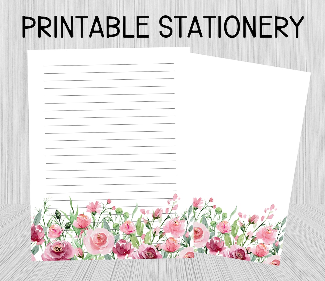Printable Floral Stationery, Printable Writing Paper, Stationery Paper ...