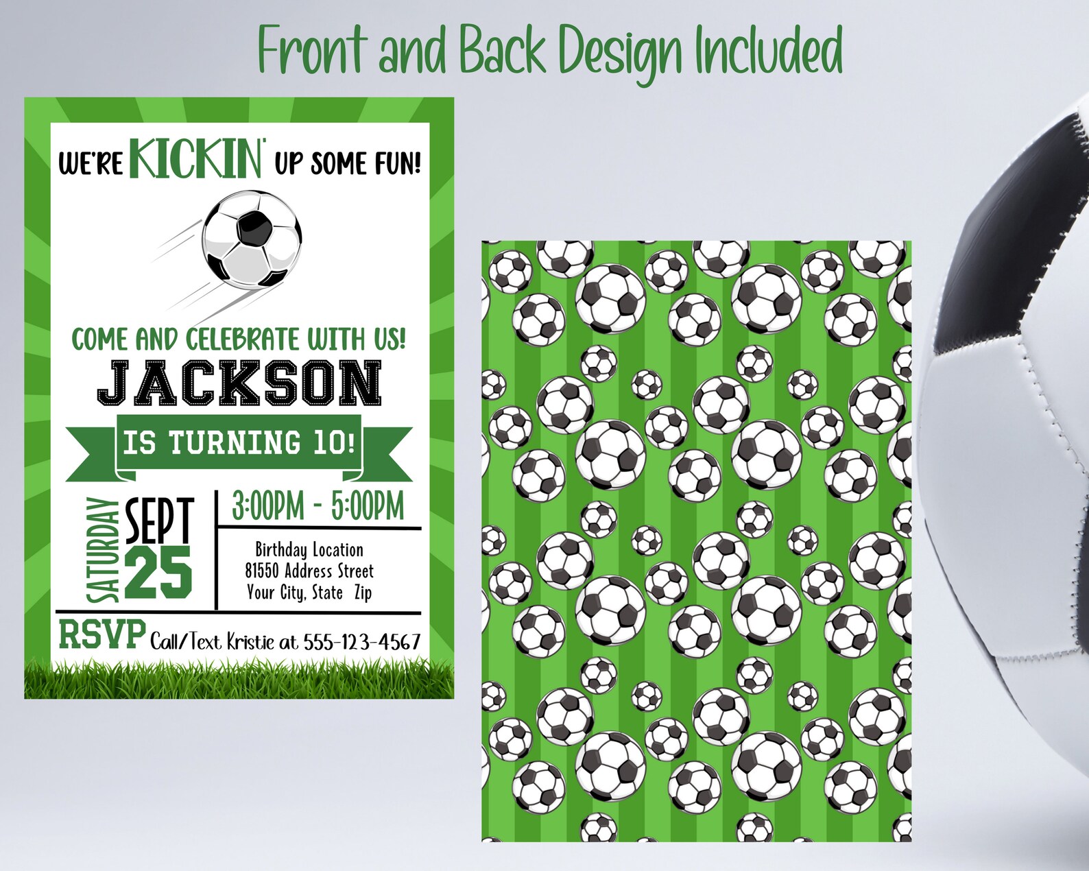 Editable Soccer Invitation, Soccer Birthday Invitation, Soccer ...
