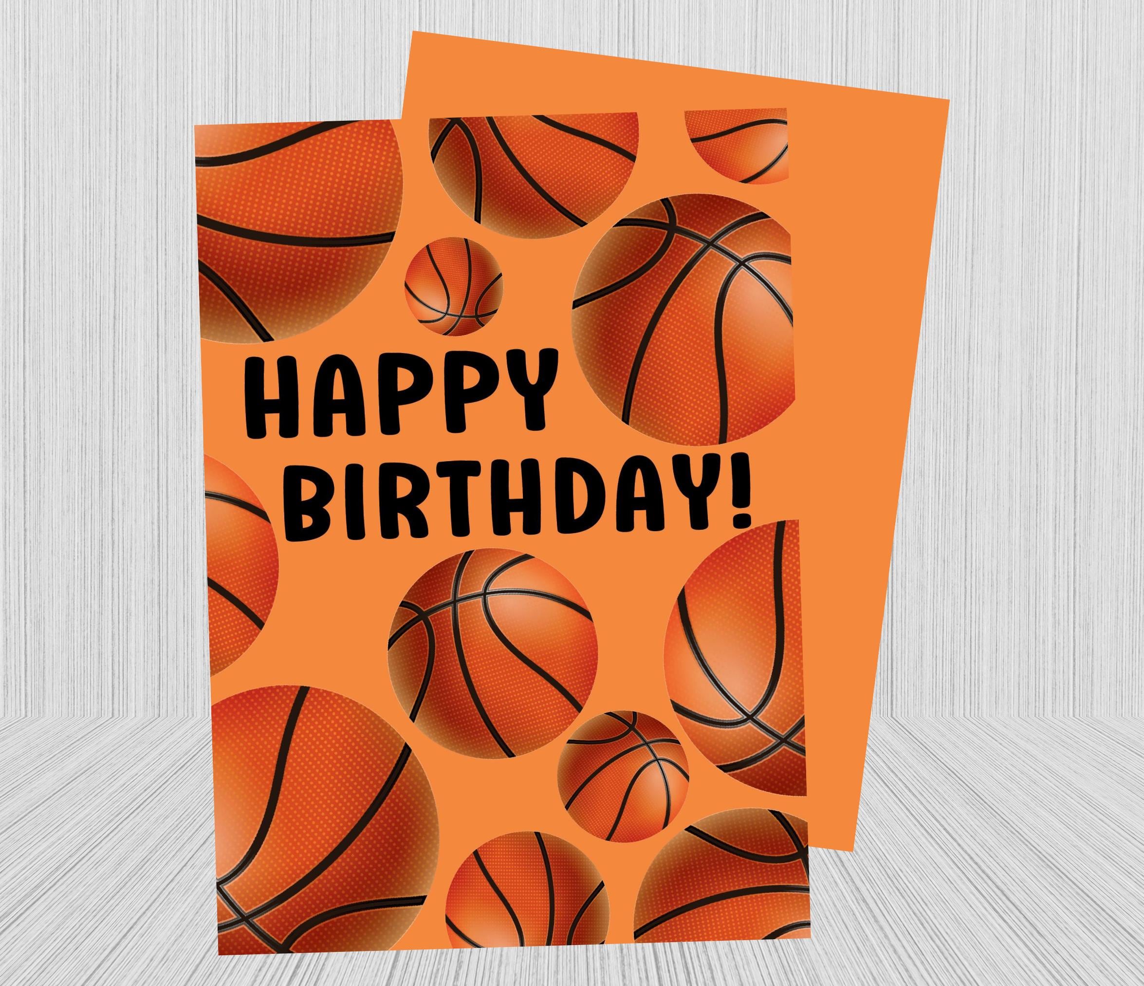Printable Basketball Birthday Card, Basketball Birthday Party, Sports ...