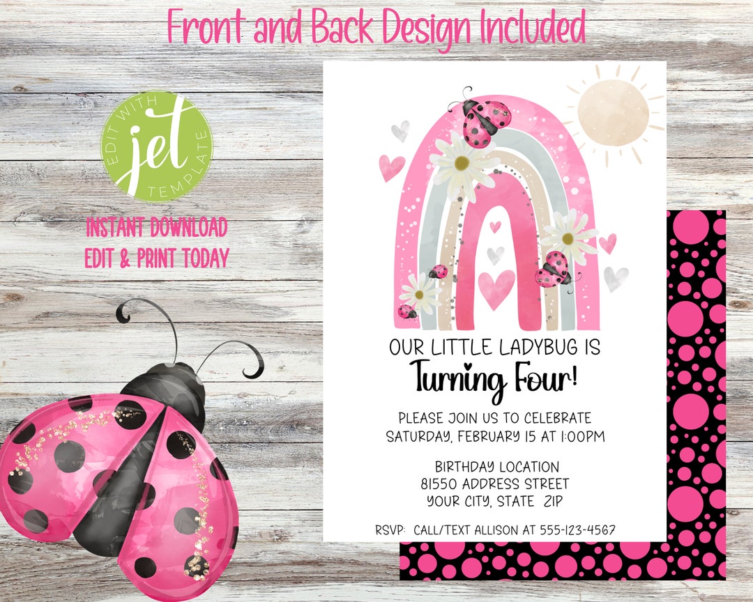 Editable Ladybug Invitation, Ladybug Birthday Invitation, Our Little ...