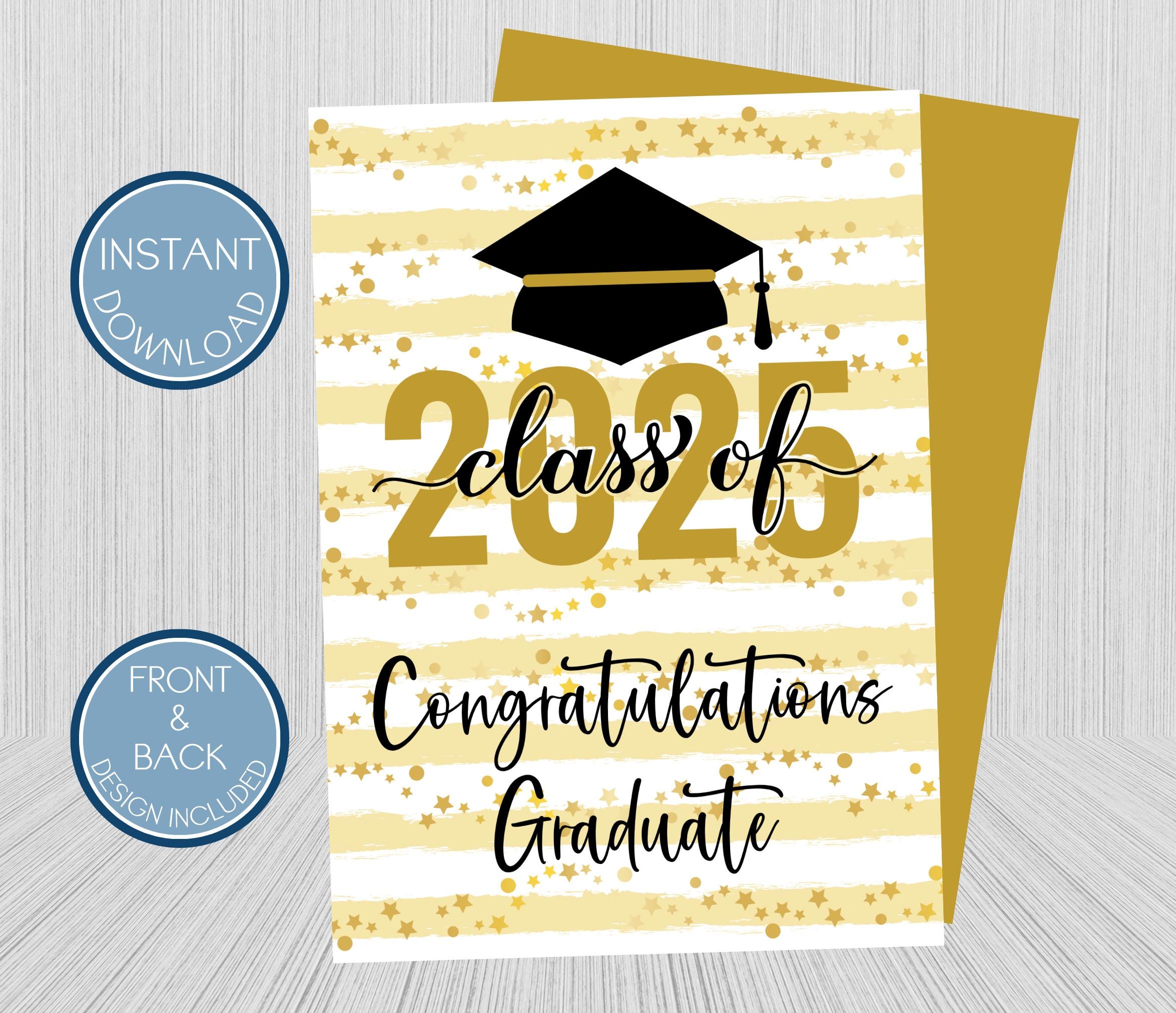 Printable Graduation Card, Congratulations Graduate, Folding Graduation ...
