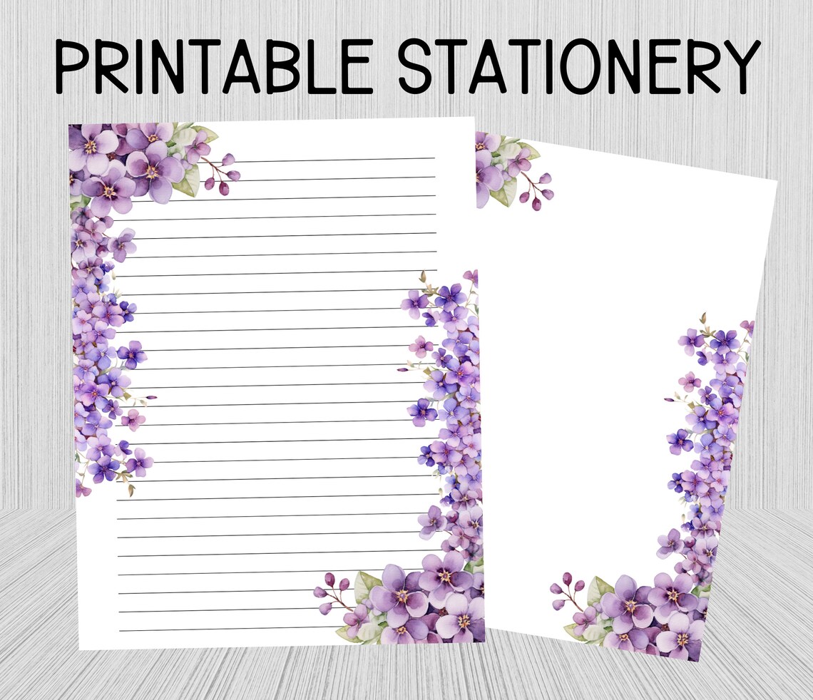 Printable Floral Stationery, Printable Writing Paper, Stationery Paper ...