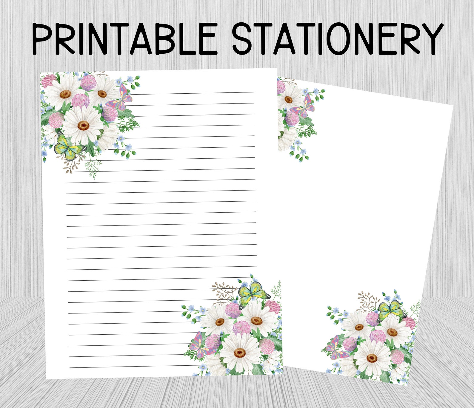 Printable Floral Stationery, Printable Writing Paper, Stationery Paper ...