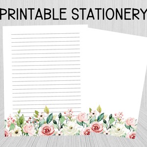 Printable Floral Stationery, Printable Writing Paper, Stationery Paper ...