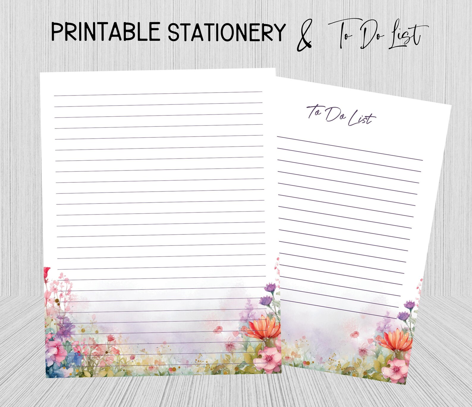 Printable Floral Stationery, Printable Writing Paper, Stationery Paper ...