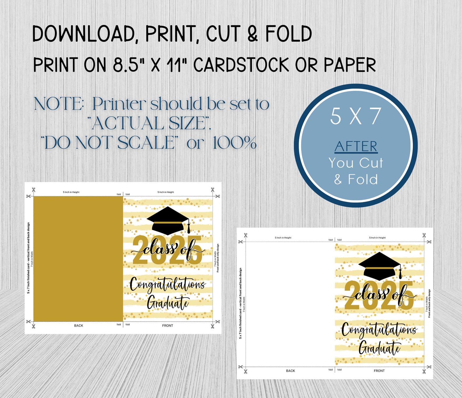Printable Graduation Card, Congratulations Graduate, Folding Graduation ...