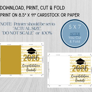 Printable Graduation Card, Congratulations Graduate, Folding Graduation ...