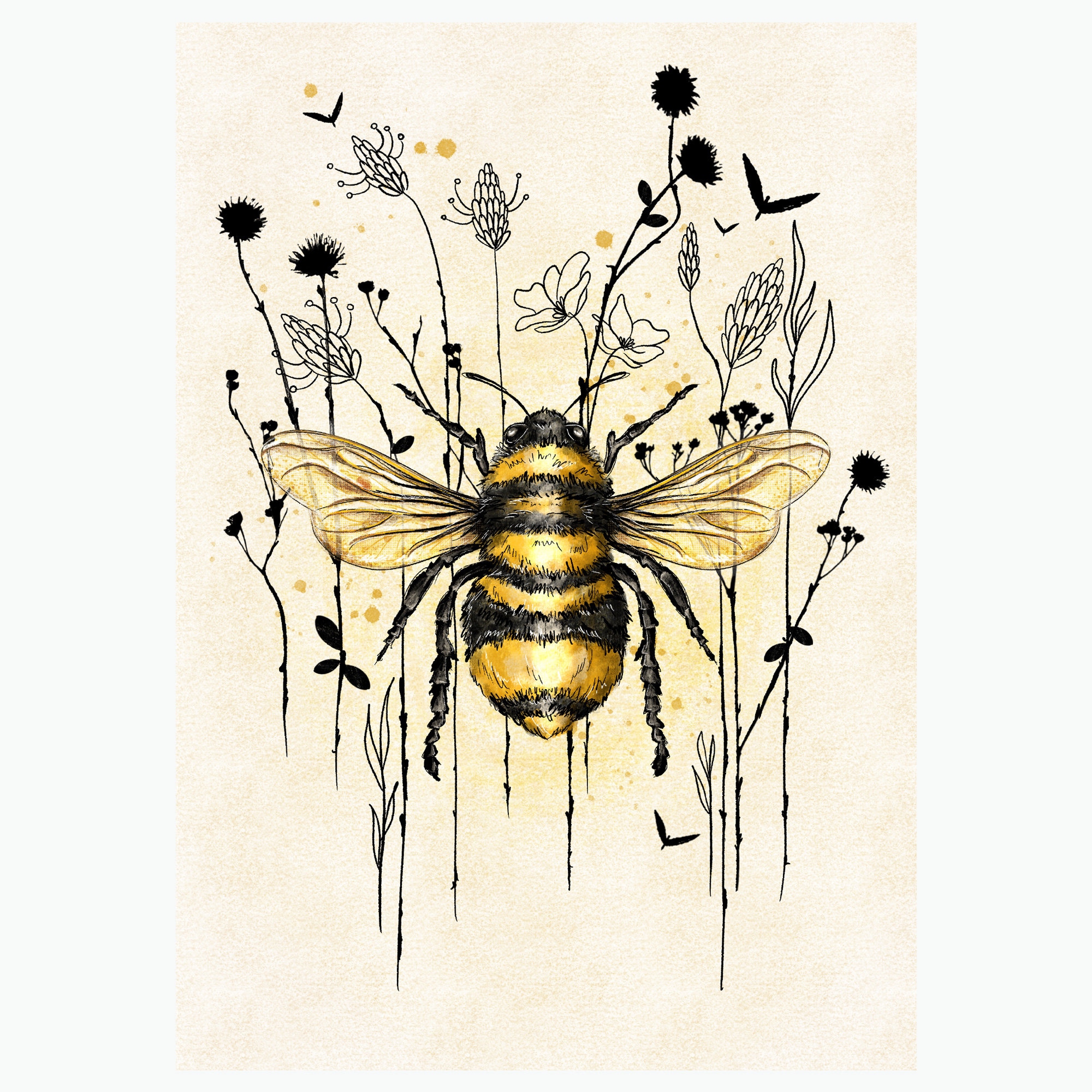 Bee Artwork. Digital Download, Printable Art, Digital Art, Wall Art ...