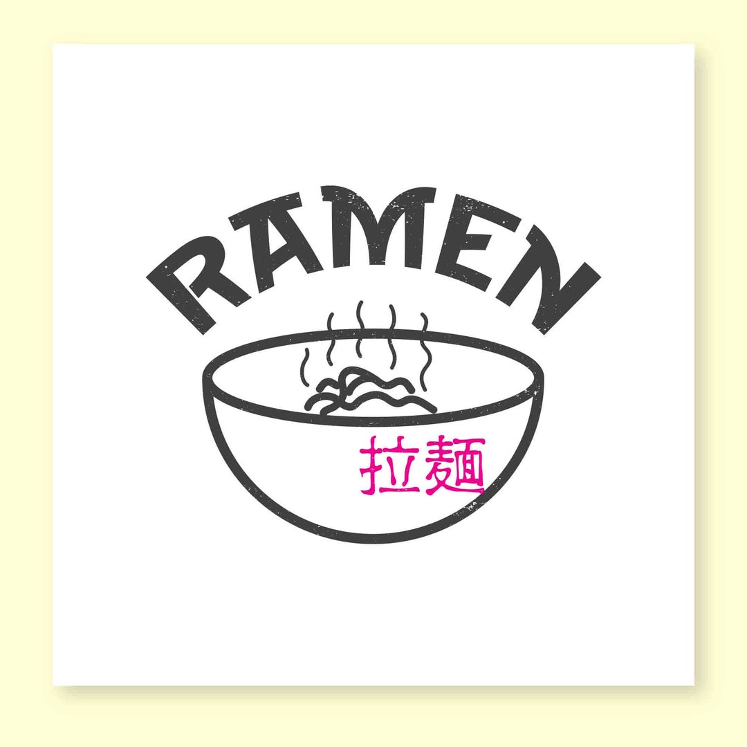 Ramen Wood Block Print | Japanese Bowl of Hot Ramen Noodles - Etsy