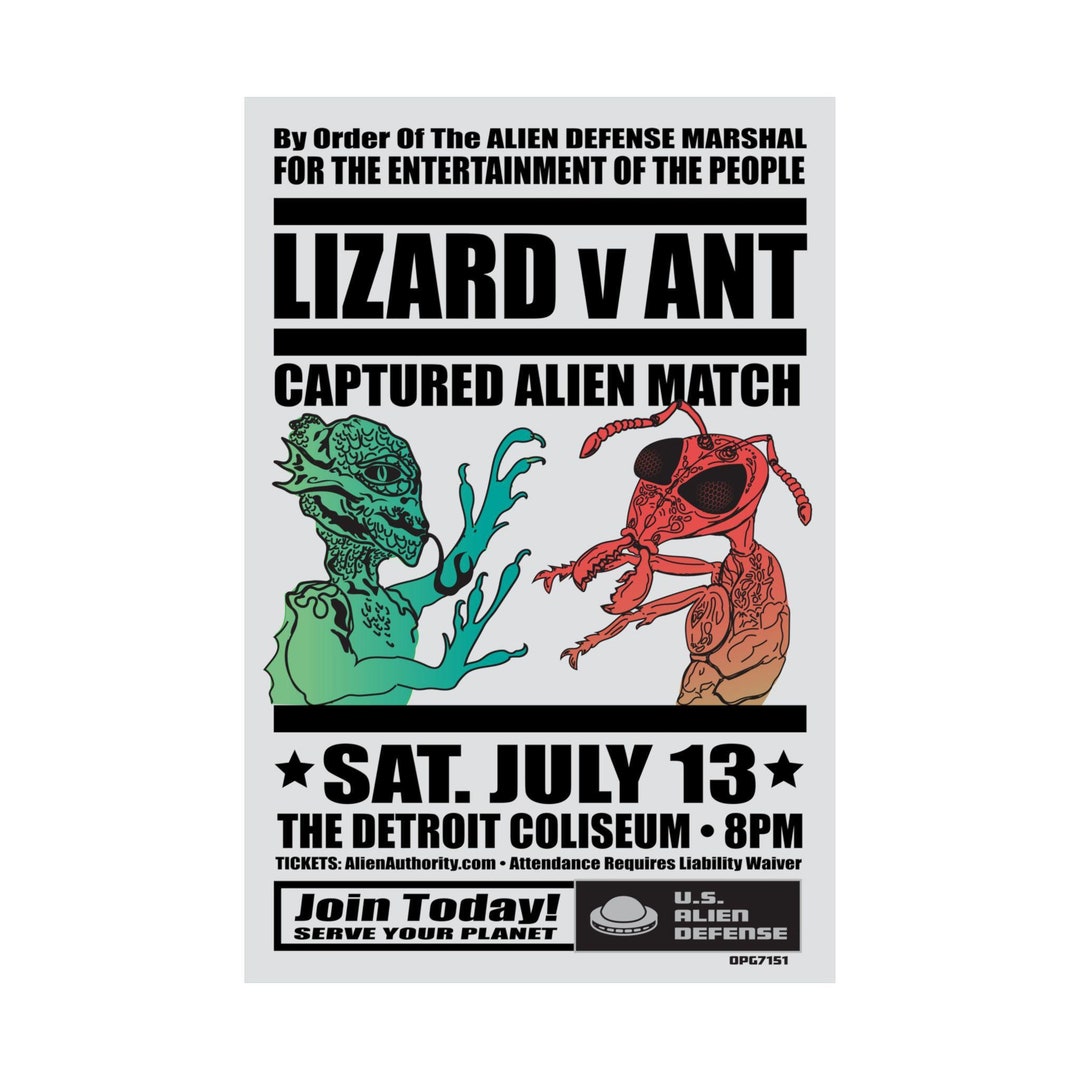 Captured Alien Bout Lizard V Ant Premium Wall Art Print - Etsy