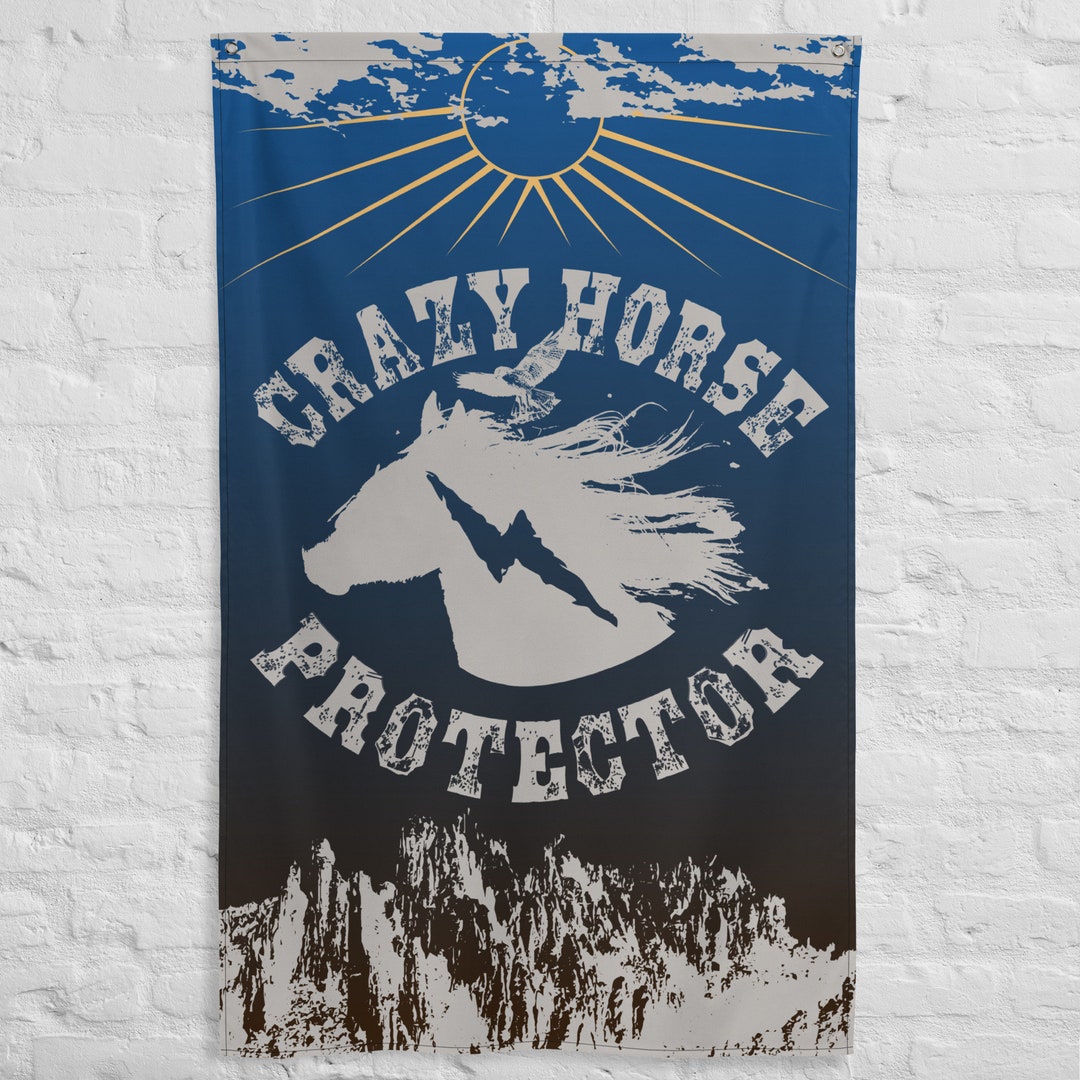 Crazy Horse Flag, Never Defeated Inspiration, Warrior - Etsy