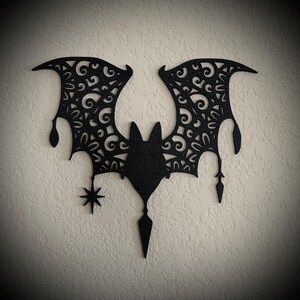 Gothic Bat Wall Art Black 3D Printed - Etsy
