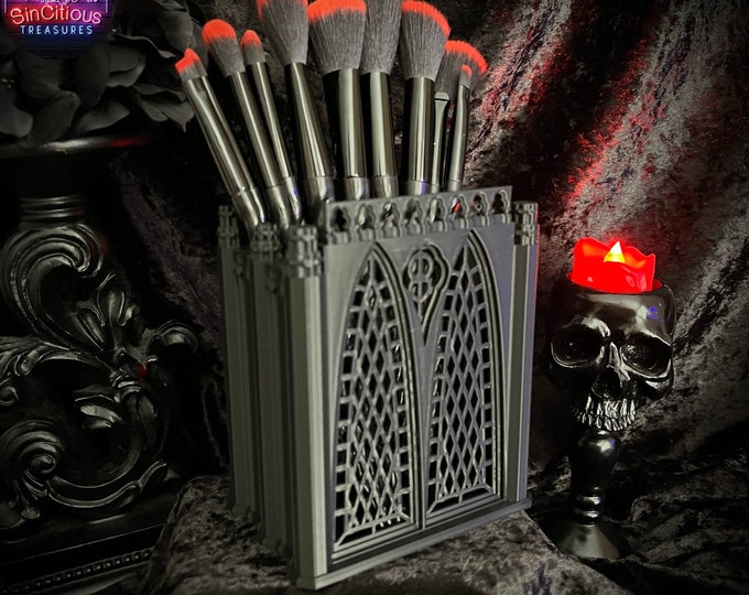 Gothic Cathedral Makeup Brush Holder Display 3D Printed - Etsy