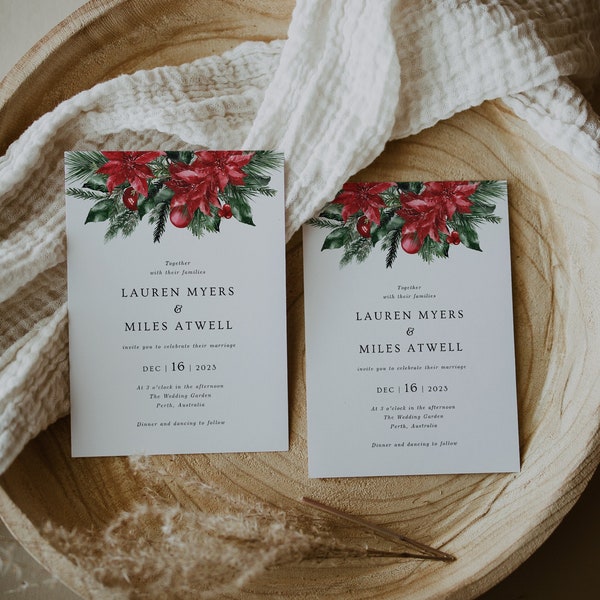 Christmas Wedding Invitations - Etsy