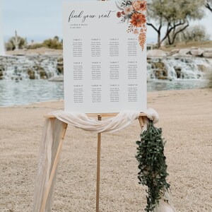 Boho Wedding Seating Chart, Editable Template, Floral Seating Chart ...