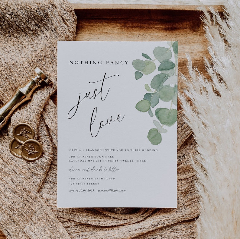 Intimate Wedding Invitation Template Instant Download - Etsy